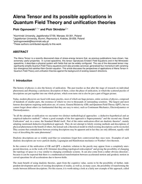 pdf alena tensor and its possible applications in quantum field