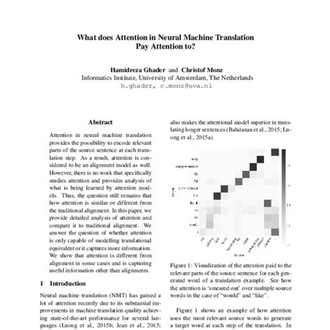 what does attention in neural machine translation pay attention to