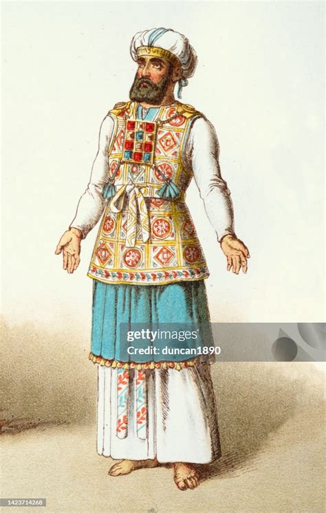 Jewish High Priest In Regalia Near Eastern Fashion Of Ancient World