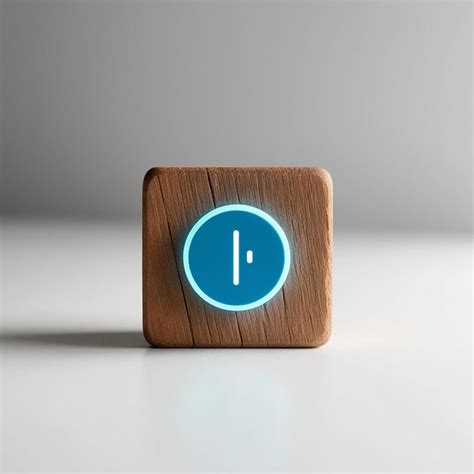 Power Button Icon On Wooden Block Stop System For New Start Up Business
