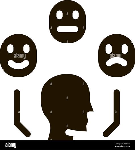 Positive Neutral Negative Human Feedback Icon Vector Glyph Illustration