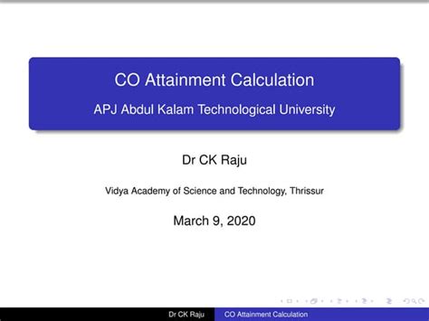 Co Attainment Calculation For Ktu Pdf