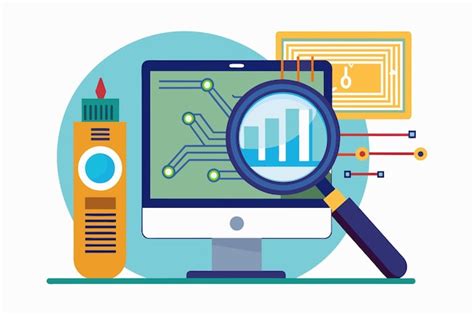 A Magnifying Glass Focuses On A Computer Screen Displaying Circuit Diagrams For Error