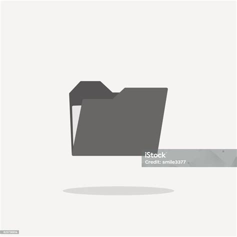 회색 배경에 폴더 아이콘입니다 Ui 웹 사이트 디자인 애플 리 케이 션 로고 회색 배경에 고립 된 유행 플랫 스타일에서 폴더 아이콘 0명에 대한 스톡 벡터 아트 및 기타