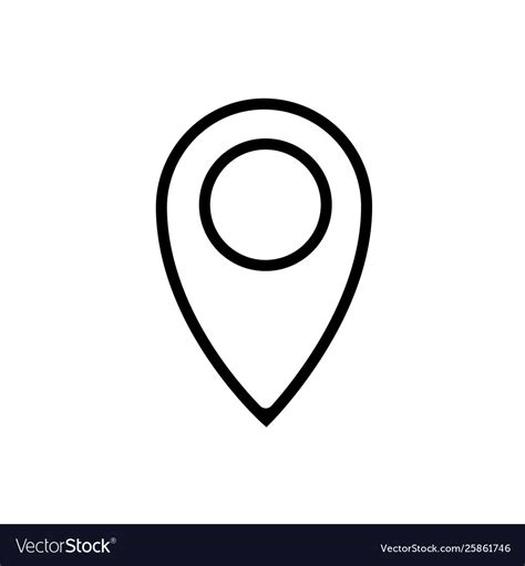Navigation Gps Icon Thin Black Line Google Map Vector Image