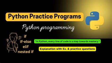 Python Practice Programs Using If If Else If Elif Else Python For Beginners Python Hindi