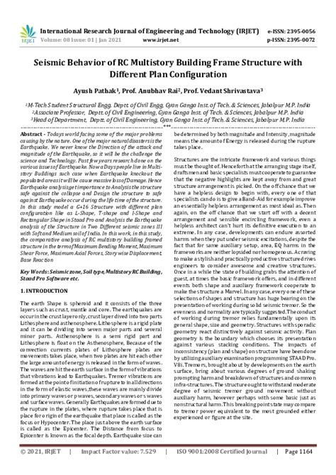 Pdf Irjet Seismic Behavior Of Rc Multistory Building Frame Structure With Different Plan