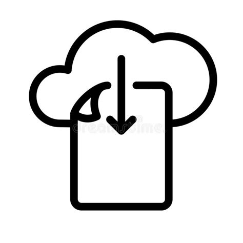 Download Document File Paper Page Cloud Single Isolated Icon With Outline Style Stock Vector