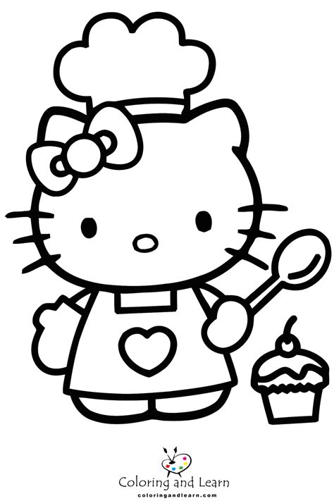 Hello Kitty Cooking Coloring Pages