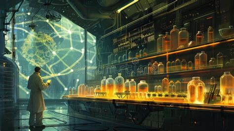 Cellular Proteomics Analysis Of Proteins And Biomolecules In Laboratory Setting Stock Image