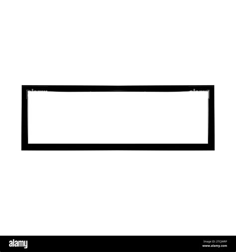 Grunge Rectangular Frame Stamp Ink Empty Black Box Rectangular Border Vector Illustration