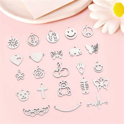 미니겟 써지컬 하트 나비 스마일 펜던트 목걸이 재료 위시버킷