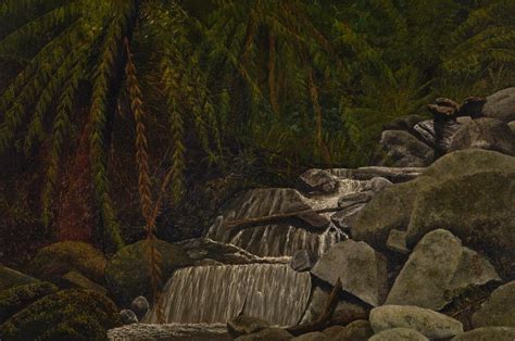 Lot Lin Onus 1948 1996 Sherbrooke Falls 1974 Oil On Canvas Board 61 X 91 Cm 240 X