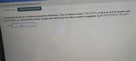Solved Buffers Buffers And Buffer Capacity Laboratory