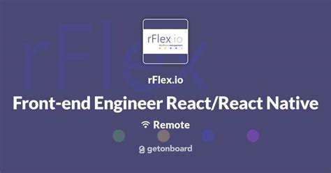 Front End Engineer Reactreact Native At Remote Work From