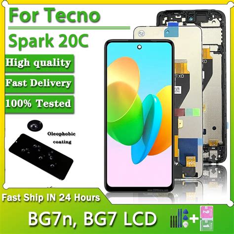 6 6 для Tecno Spark 20c Bg7n ЖК дисплей с цифровым преобразователем сенсорного экрана в сборе
