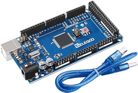 Elegoo Mega R3 Mikrocontroller Board Mit Usb Kabel In Blau Kompatibel Mit Arduino Ide Amazon De