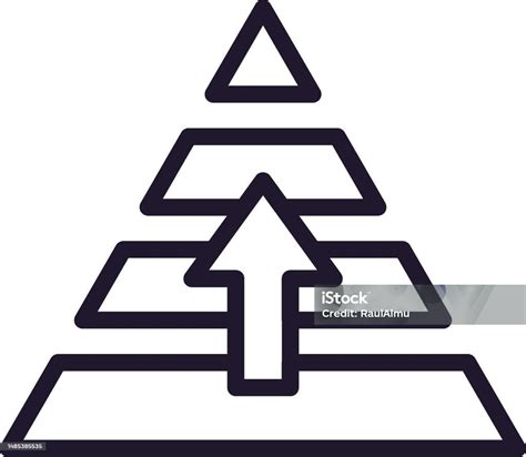 피라미드 벡터 선 아이콘입니다 웹 사이트 디자인 온라인 상점 회사 책 광고를위한 프리미엄 품질의 로고 흰색 배경에 격리된 검은색 윤곽선 그림 0명에 대한 스톡 벡터 아트 및