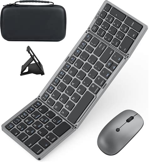 Wireless Foldable Keyboard Mouse Combo Eirix Bluetooth Ultra Slim Travel Keyboards