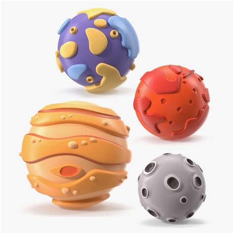Cartoon Planets Collection 4 3d Model 89 3ds Fbx Obj Ma Max C4d Free3d