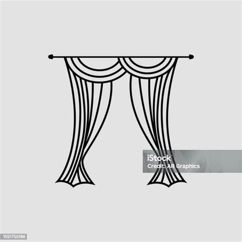 가정 및 전시 커튼 로고 디자인 건물 장식 벡터 일러스트 레이 션 0명에 대한 스톡 벡터 아트 및 기타 이미지 0명