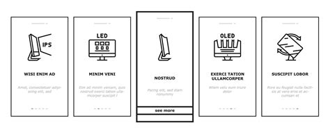 Computer Pc Monitor Onboarding Icons Set Vector 9871230 Vector Art At Vecteezy