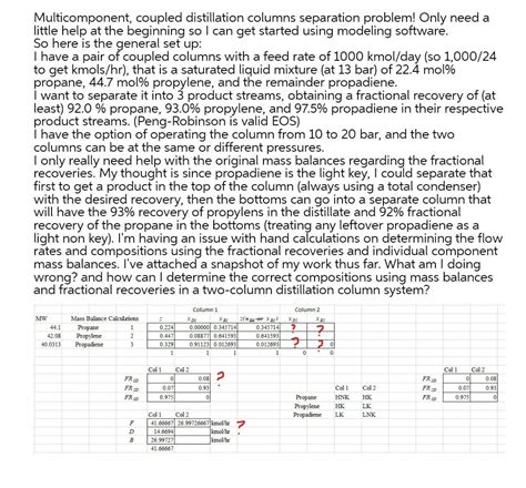 Solved Multicomponent Coupled Distillation Columns