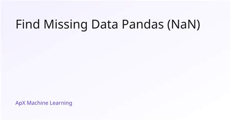 Find Missing Data Pandas Nan