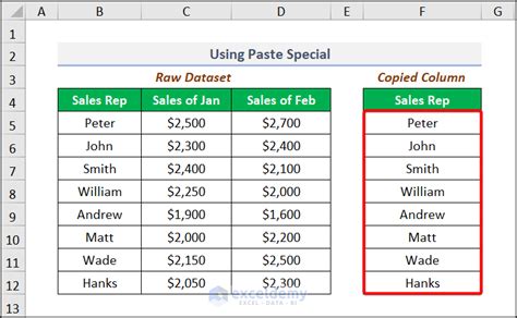 How To Copy And Paste A Column In Excel 5 Methods