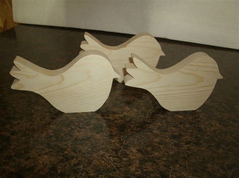 Unfinished Wood Bird Shape 1 Wooden Songbird Shape Sitting Wooden