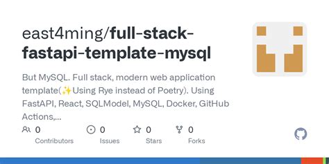 Full Stack Fastapi Template Mysqlbackendreadmemd At Master · East4mingfull Stack Fastapi