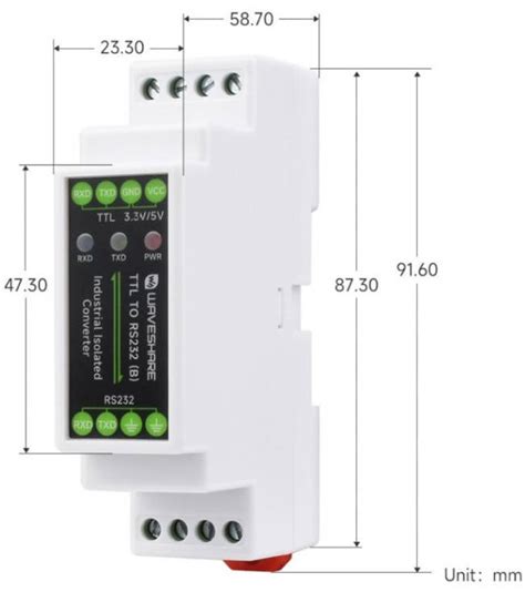 UART Serial TTL To RS B Built In Protection Circuits Rail Mount