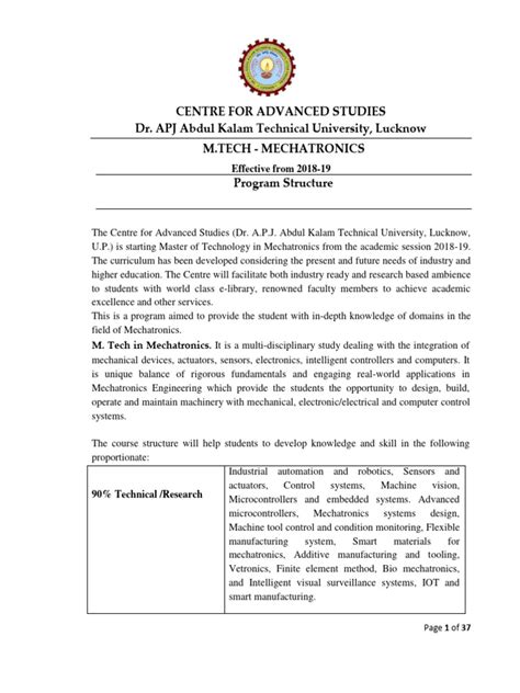 Mechatronics Syllabus Pdf Mechatronics Digital Signal Processing