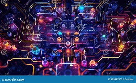 Digital Fusion Exploring The Synergy Of Technology And Human Experience Stock Illustration