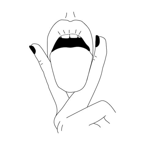 Premium Vector Sexual Hand Gesture And Tongue Love And Education Concept Vector Illustration