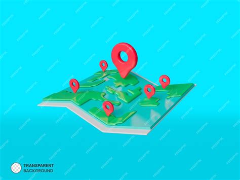 Premium Psd Red Direction Pointer On Folded City Map Gps Navigation And Travel Location 3d