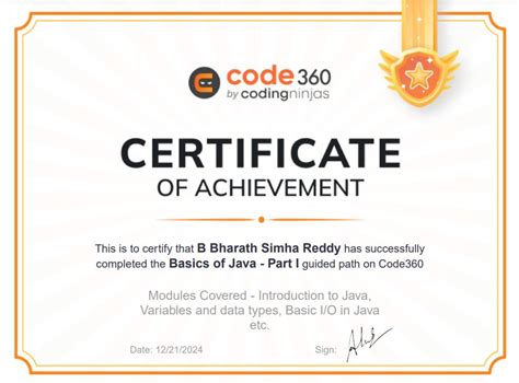 Bharath Simha Reddy Bhureddy On Linkedin Java Codingninjas Code360 Consistencyiskey