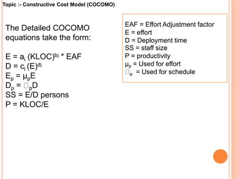 Cost Estimation Using Cocomo Model Ppt