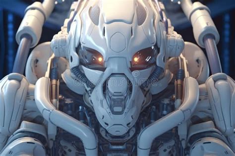 Humanoid Robot In Space Future Technology Concept Artificial Intelligence Stock Illustration