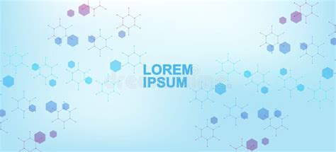 Modern Scientific Background With Hexagons Lines And Dots Wave Flow Abstract Background Stock