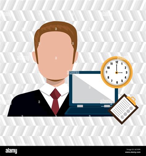 Man With Computer Isolated Icon Design Stock Vector Image Art Alamy