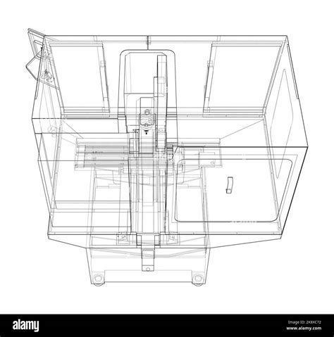 Metalworking Cnc Milling Machine Vector Stock Vector Image And Art Alamy
