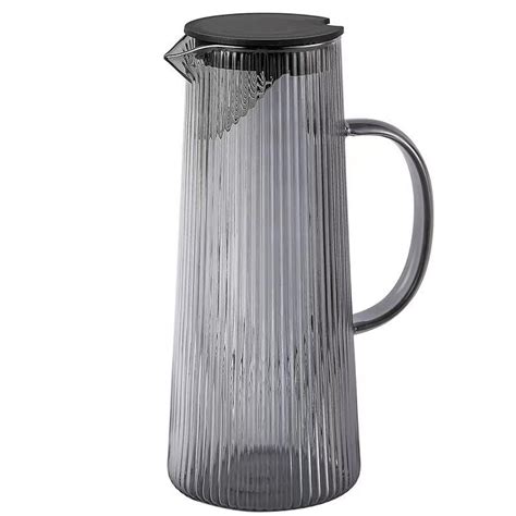 竖纹玻璃壶凉水壶条纹泡茶壶家用耐高温果汁壶过滤茶壶杯子壶套装 阿里巴巴
