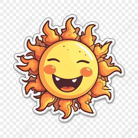스티커행복한 태양 스티커 클립 아트 벡터상표 Png 일러스트 무료 다운로드 Lovepik