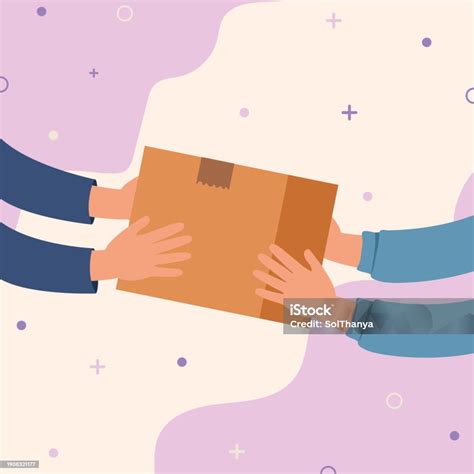 골판지 상자를 들고 있는 사람들의 손입니다 배달 서비스의 개념 상자를 들고 사람들에게 주는 손 나름에 대한 스톡 벡터 아트 및 기타 이미지 Istock