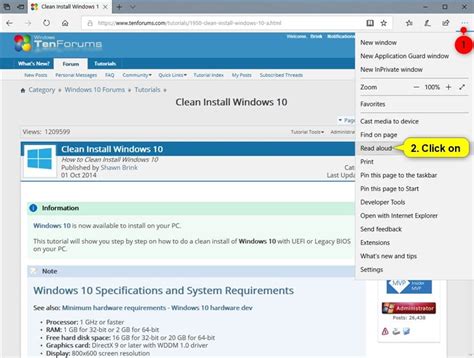Read Aloud In Microsoft Edge In Windows Tutorials