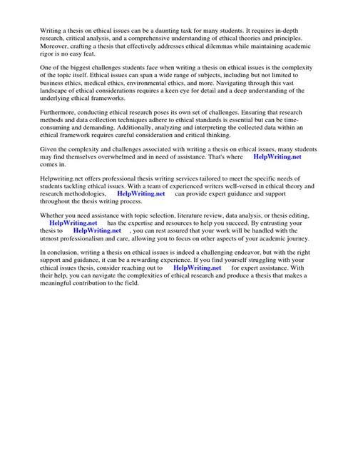 Ethical Issues Thesis Pdf Informed Consent Plagiarism