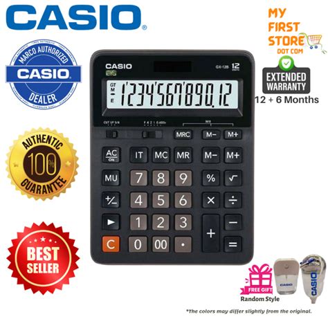 Genuine Casio Gx 12b Black Value Series Desktop Type Calculator 12 Digits 2 Way Power Solar