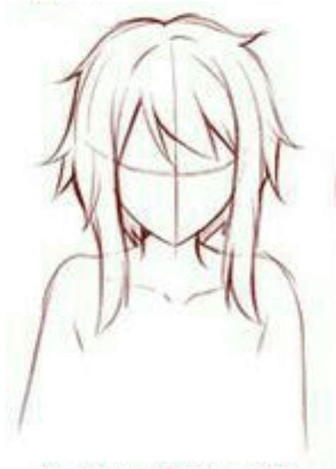 Hair Base Drawing Front Facing Anime Wolf Cut Hair Drawing