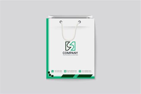 현대 비즈니스 쇼핑백 템플릿 프리미엄 벡터